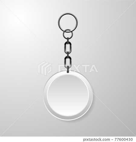 round keychain mockup, keyring mockup, vector... - Stock Illustration ...