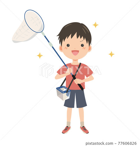 let's go! Insect catching! !! I'll take it!... - Stock Illustration ...