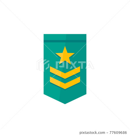Military rank vector icon, two stripes and star - Stock Illustration ...