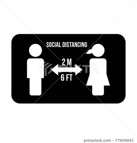 Social distancing icon symbol vector keep safe... - Stock Illustration ...
