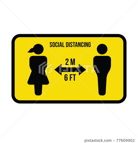 Social distancing icon symbol vector keep safe... - Stock Illustration ...