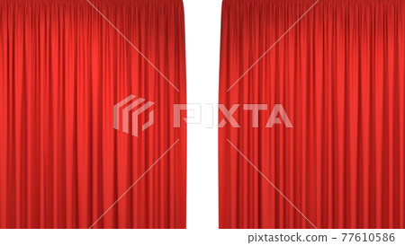Red open stage curtains background isolated on... - Stock Illustration ...