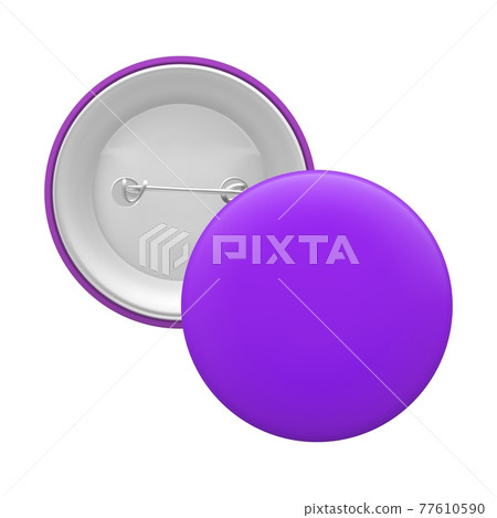 Blank purple round pin isolated on white... - Stock Illustration ...