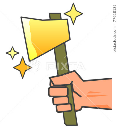 Illustration with a gold ax - Stock Illustration [77618122] - PIXTA