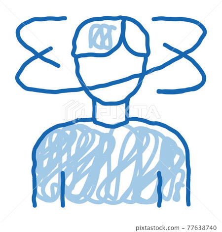 Man Dizziness doodle icon hand drawn illustration - Stock Illustration ...