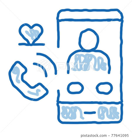 Romantic Phone Call doodle icon hand drawn... - Stock Illustration ...