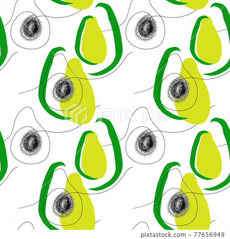 Seamless pattern with Abstract avocado - Stock Illustration [77656949 ...