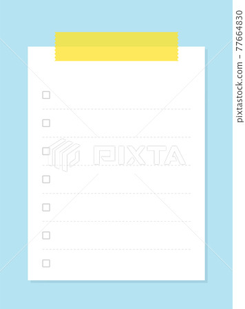 Note paper, checklist frame material,... - Stock Illustration [77664830 ...