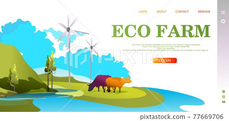 rural landscape summer ecologically clean pastures - Stock Illustration ...