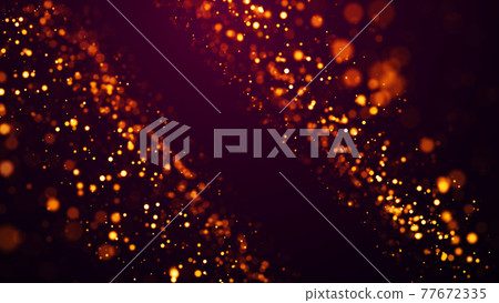Golden red glow particles flicker and float in... - Stock Illustration ...