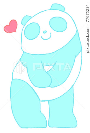 Cute panda (light blue) - Stock Illustration [77675254] - PIXTA