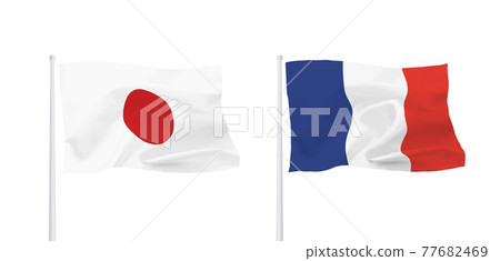 French and Japanese flags - Stock Illustration [77682469] - PIXTA