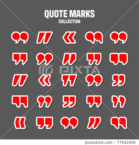 Quotation marks vector collection. Red quotes... - Stock Illustration ...