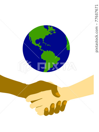 Illustration of both hands shaking hands with... - Stock Illustration ...
