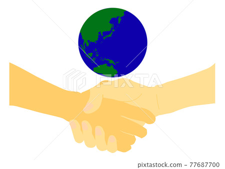 Illustration of both hands shaking hands with... - Stock Illustration ...