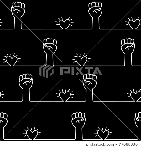 Illustration pattern with raised fist, - Stock Illustration [77688336 ...