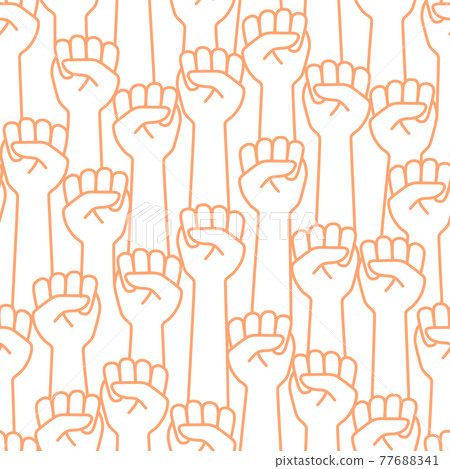 Illustration pattern with raised fist, - Stock Illustration [77688341 ...