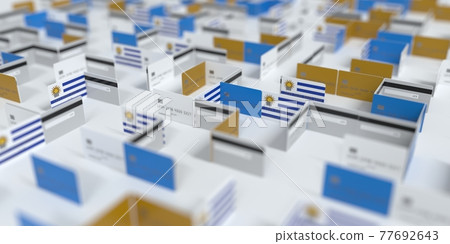 Fictional credit card maze with flag of... - Stock Illustration ...