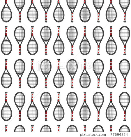 Vector seamless pattern of colored tennis racket - Stock Illustration ...