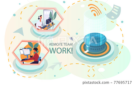 Remote working and networks. Professional... - Stock Illustration ...