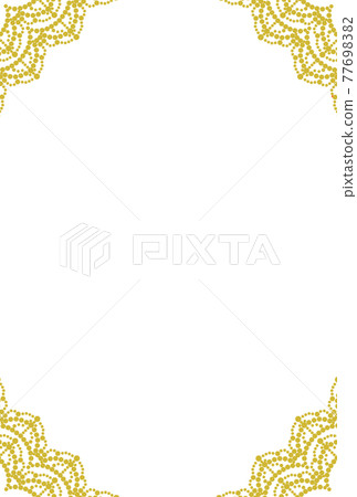 Frame illustration with golden frilly laces at... - Stock Illustration ...