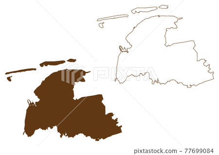 Aurich district (Federal Republic of Germany,... - Stock Illustration ...