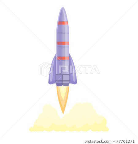 Spacecraft launch flight icon, cartoon style - Stock Illustration ...