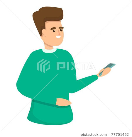 Phone call colleague icon, cartoon style - Stock Illustration [77701462 ...