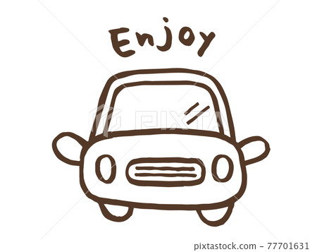 Car Car Drive Enjoy (brown color) / Handwritten... - Stock Illustration ...