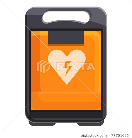 Patient defibrillator icon, cartoon style - Stock Illustration ...