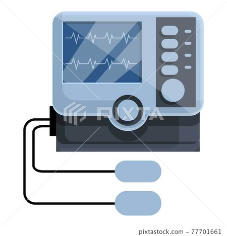 Electric defibrillator icon, cartoon style - Stock Illustration ...