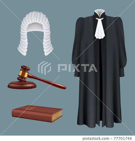 Judge equipment. Law and justice realistic... - Stock Illustration ...
