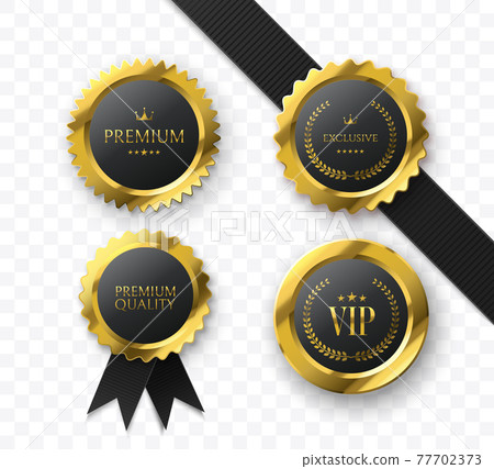Premium Gold Medals and Badges - Stock Illustration [77702373] - PIXTA