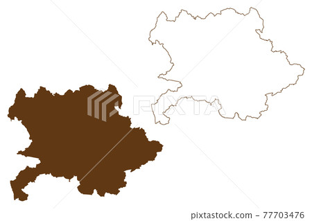 Giessen district (Federal Republic of Germany,... - Stock Illustration ...