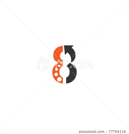 Number 8 logo with arrow icon design vector-插圖素材 [77704116] - PIXTA圖庫