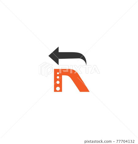 Letter R logo with arrow icon design vector - Stock Illustration ...