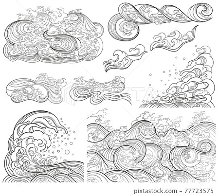 A set of vector contour elements, templates on... - Stock Illustration ...