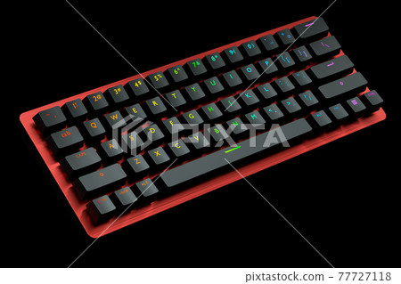 Red computer keyboard with rgb colors isolated... - Stock Illustration ...