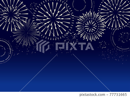 Background illustration of fireworks rising in... - Stock Illustration ...