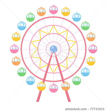 Cute ferris wheel illustration - Stock Illustration [77735933] - PIXTA