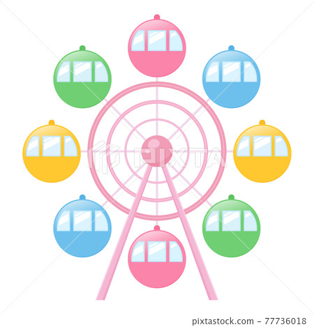Cute Ferris wheel illustration_mini size - Stock Illustration [77736018 ...
