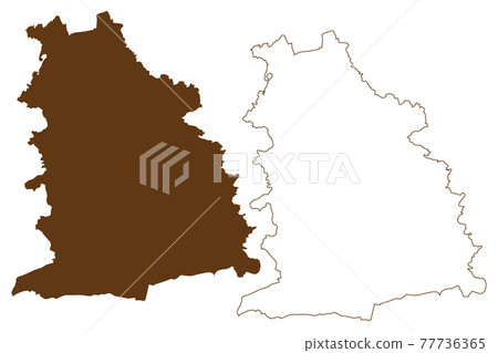 Miesbach district (Federal Republic of Germany,... - Stock Illustration ...