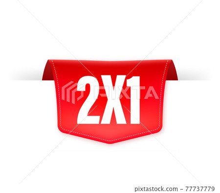 2X1 red half price commercial tag isolated on... - Stock Illustration ...