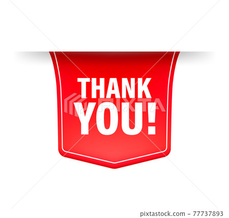 Thank you red ribbon on white background for... - Stock Illustration ...