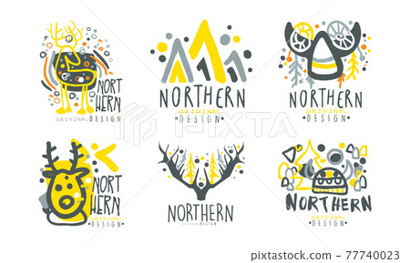 Northern Logo Original Design Template with... - Stock Illustration ...