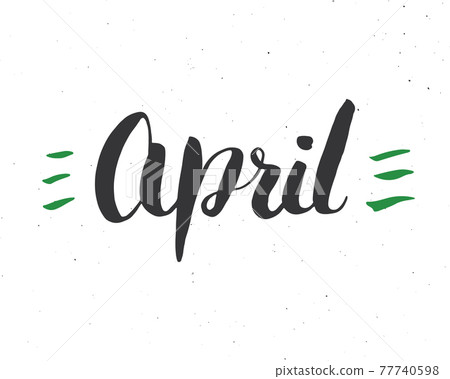 April lettering handwritten sign, Hand drawn... - Stock Illustration ...