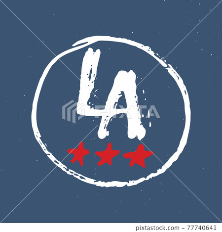 LA lettering, Los Angeles handwritten sign,... - Stock Illustration ...
