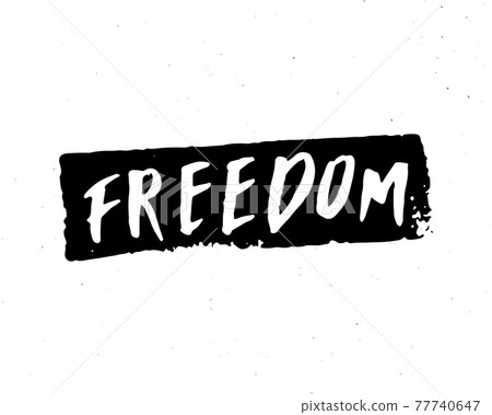 Freedom lettering handwritten sign, Hand drawn... - Stock Illustration ...