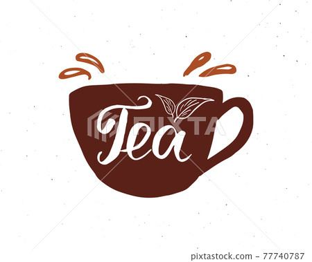 Tea lettering handwritten sign, Hand drawn... - Stock Illustration ...