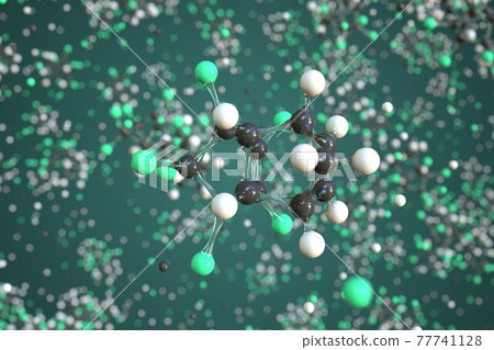 Aldrin molecule, conceptual molecular model.... - Stock Illustration ...